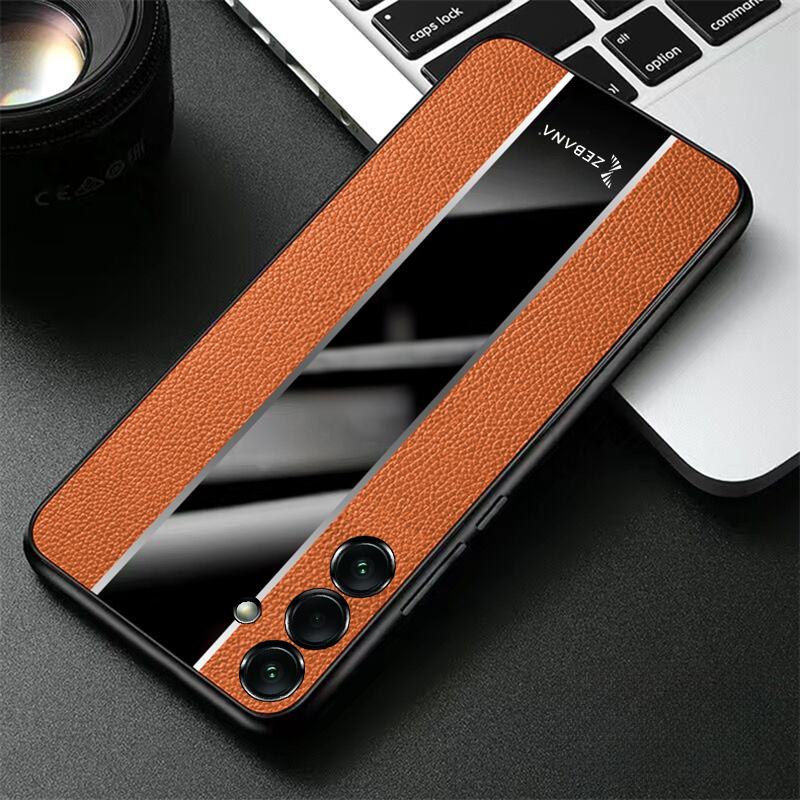 Samsung Galaxy A34 Kılıf Kahverengi Zebana Premium Deri Kılıf