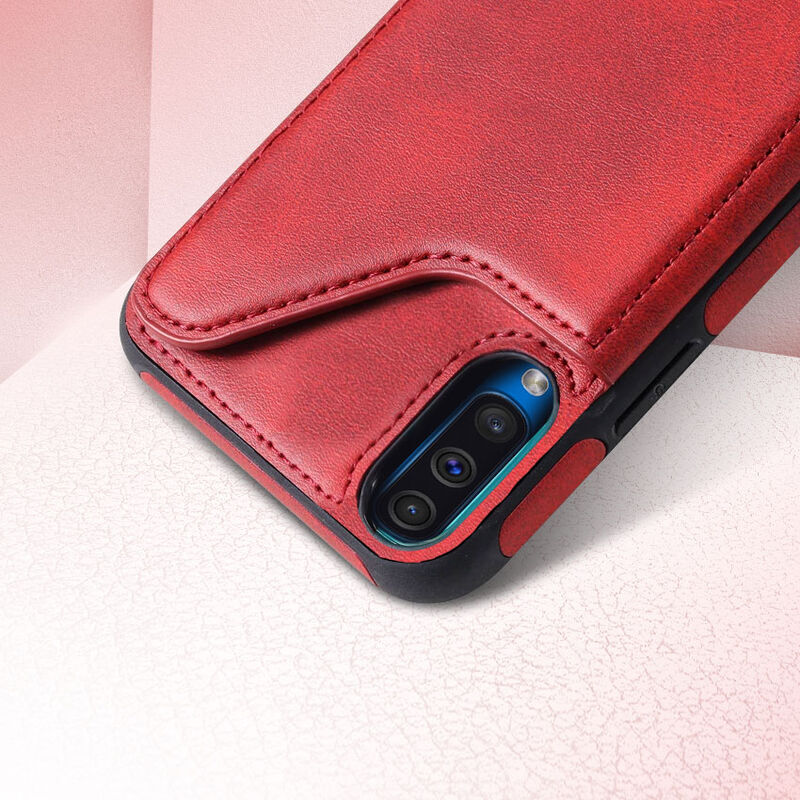 Samsung Galaxy A50 Kılıf Mavi Zebana Gorra Cüzdanlı Kılıf